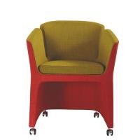 China Minimalist Modern Durable Leisure Chair with Wheel Armchair Steel Frame for Apartment Dining Living Room for sale