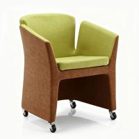 China Minimalist Modern Durable Leisure Chair with Wheel Armchair Steel Frame for Apartment Dining Living Room for sale