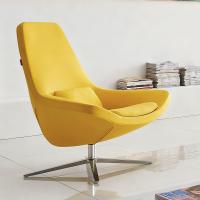 China Modern Single Lounge Chair Soft Upholstered High-Back Armchair with Metal Base 80cm for sale
