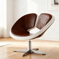 China Modern Semicircular Faux Leather Rotatable Office Chair with Height Adjustable Backrest 360 Degree Swivel for sale