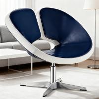 China Modern Semicircular Faux Leather Rotatable Office Chair with Height Adjustable Backrest 360 Degree Swivel for sale