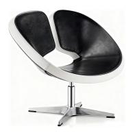 China Modern Semicircular Faux Leather Rotatable Office Chair with Height Adjustable Backrest 360 Degree Swivel for sale