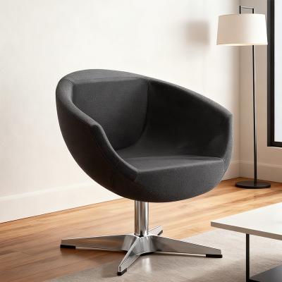 China Modern Portable Swivel Single Lounge Chair with Wool Fleece Backrest Metal Legs for Dining Room for sale