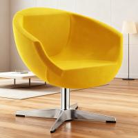 China Modern Portable Swivel Single Lounge Chair with Wool Fleece Backrest Metal Legs for Dining Room for sale