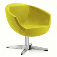 China Modern Portable Swivel Single Lounge Chair with Wool Fleece Backrest Metal Legs for Dining Room for sale