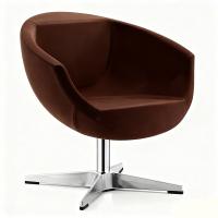 China Modern Portable Swivel Single Lounge Chair with Wool Fleece Backrest Metal Legs for Dining Room for sale