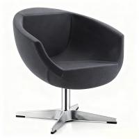 China Modern Portable Swivel Single Lounge Chair with Wool Fleece Backrest Metal Legs for Dining Room for sale