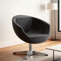 China Modern Portable Swivel Single Lounge Chair with Wool Fleece Backrest Metal Legs for Dining Room for sale