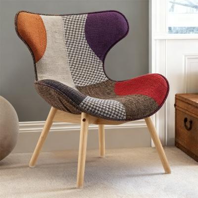 China Modern Fabric Upholstered Single Sofa Chair with Steel Legs 80cm Width Eco-Friendly Lounge Recliner for sale