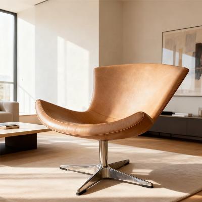 China Modern Leather Lazy Lounge Recliner Swivel Chair 360 Degree Living Room Furniture for Hotel Office for sale