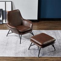 China Luxury Single Recliner Conference Chair with Ottoman PU Leather Modern Accent Seat for Hotel Living Room for sale
