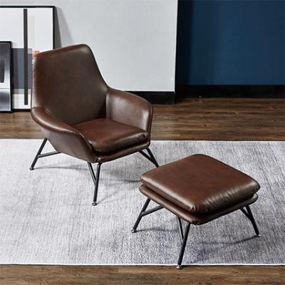 China Luxury Single Recliner Conference Chair with Ottoman PU Leather Modern Accent Seat for Hotel Living Room for sale