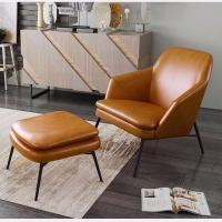 China Luxury Single Recliner Conference Chair with Ottoman PU Leather Modern Accent Seat for Hotel Living Room for sale
