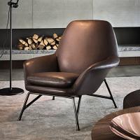 China Luxury Single Recliner Conference Chair with Ottoman PU Leather Modern Accent Seat for Hotel Living Room for sale