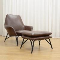 China Luxury Single Recliner Conference Chair with Ottoman PU Leather Modern Accent Seat for Hotel Living Room for sale