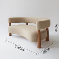 China Curved Loveseat Sofa Set Sherpa White Ash Upholstered Leisure Sofa Bed Corner Couch for Living Room for sale