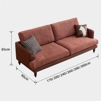 China French Retro Two Seat Living Room Sofa Striped Fabric Wooden Frame 2 Seater Couch for sale