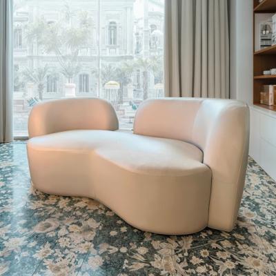 China Minimalist Modern Eco-Friendly Curved Fabric Corner Sofa Set for Villa Home Office Living Room 28D Sponge for sale