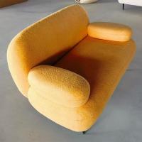 China Luxury Double Seat Framed Sofa Modern Eco-Friendly Tufted Lamb Wool Fabric 28D Sponge Living Room Villa for sale