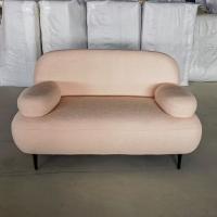 China Luxury Double Seat Framed Sofa Modern Eco-Friendly Tufted Lamb Wool Fabric 28D Sponge Living Room Villa for sale