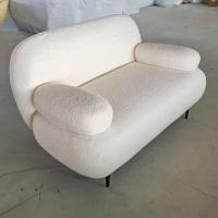 China Luxury Double Seat Framed Sofa Modern Eco-Friendly Tufted Lamb Wool Fabric 28D Sponge Living Room Villa for sale