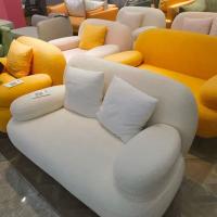 China Luxury Double Seat Framed Sofa Modern Eco-Friendly Tufted Lamb Wool Fabric 28D Sponge Living Room Villa for sale