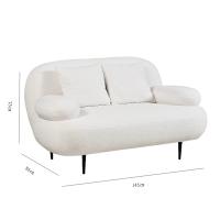 China Luxury Double Seat Framed Sofa Modern Eco-Friendly Tufted Lamb Wool Fabric 28D Sponge Living Room Villa for sale