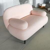 China Luxury Double Seat Framed Sofa Modern Eco-Friendly Tufted Lamb Wool Fabric 28D Sponge Living Room Villa for sale