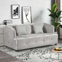 China Customizable 2-Seater Modular Sectional Sofa Set Nordic Design Cream Fabric for Villa Living Room for sale