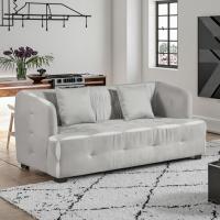 China Customizable 2-Seater Modular Sectional Sofa Set Nordic Design Cream Fabric for Villa Living Room for sale
