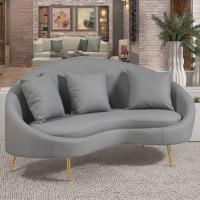 China Eco-Friendly Chesterfield Curved Two Seater Sofa Sponge Filling Customizable for Living Room for sale