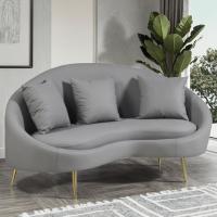 China Eco-Friendly Chesterfield Curved Two Seater Sofa Sponge Filling Customizable for Living Room for sale