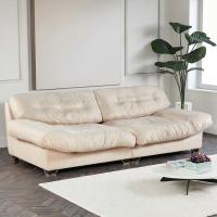 China Customizable Luxury Cream Velvet 2-Seater Modular Sectional Sofa Set 220cm for Villa Living Room for sale