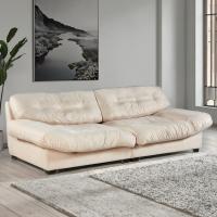 China Customizable Luxury Cream Velvet 2-Seater Modular Sectional Sofa Set 220cm for Villa Living Room for sale