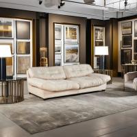 China Customizable Luxury Cream Velvet 2-Seater Modular Sectional Sofa Set 220cm for Villa Living Room for sale