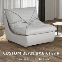 China Customizable Modern Compression Bean Bag Chair Light Gray High Density Sponge Square for Warehouse Villa School Park Workshop for sale