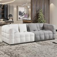 China Modular 2 Seater Fabric Sectional Couch Set White Grey Upholstered Living Room Sofa for sale
