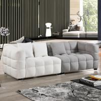 China Modular 2 Seater Fabric Sectional Couch Set White Grey Upholstered Living Room Sofa for sale