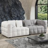 China Modular 2 Seater Fabric Sectional Couch Set White Grey Upholstered Living Room Sofa for sale