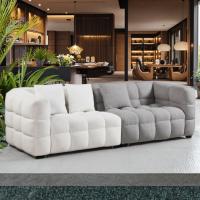 China Modular 2 Seater Fabric Sectional Couch Set White Grey Upholstered Living Room Sofa for sale