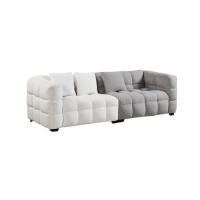 China Modular 2 Seater Fabric Sectional Couch Set White Grey Upholstered Living Room Sofa for sale