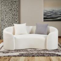 China Modern Two Seater Fabric Sofa Curved Cream Sectional Couch for Villa Apartment Loveseat for sale