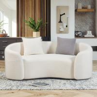 China Modern Two Seater Fabric Sofa Curved Cream Sectional Couch for Villa Apartment Loveseat for sale