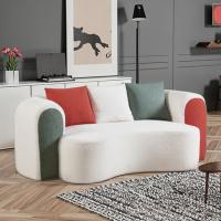 China Curved Rest Area Lounge Sofa Custom Sectional Seat 3-Seater Living Room Furniture Salon Leisure Sofa for sale