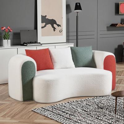 China Curved Rest Area Lounge Sofa Custom Sectional Seat 3-Seater Living Room Furniture Salon Leisure Sofa for sale