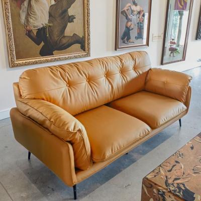 China Italian Style Minimalist Double Seater Fabric Sofa with 28D Sponge Cushion for Apartment Villa for sale