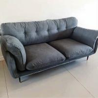 China Italian Style Minimalist Double Seater Fabric Sofa with 28D Sponge Cushion for Apartment Villa for sale