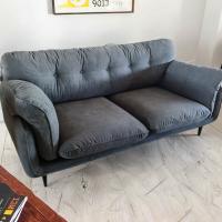 China Italian Style Minimalist Double Seater Fabric Sofa with 28D Sponge Cushion for Apartment Villa for sale