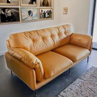 China Italian Style Minimalist Double Seater Fabric Sofa with 28D Sponge Cushion for Apartment Villa for sale