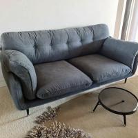 China Italian Style Minimalist Double Seater Fabric Sofa with 28D Sponge Cushion for Apartment Villa for sale